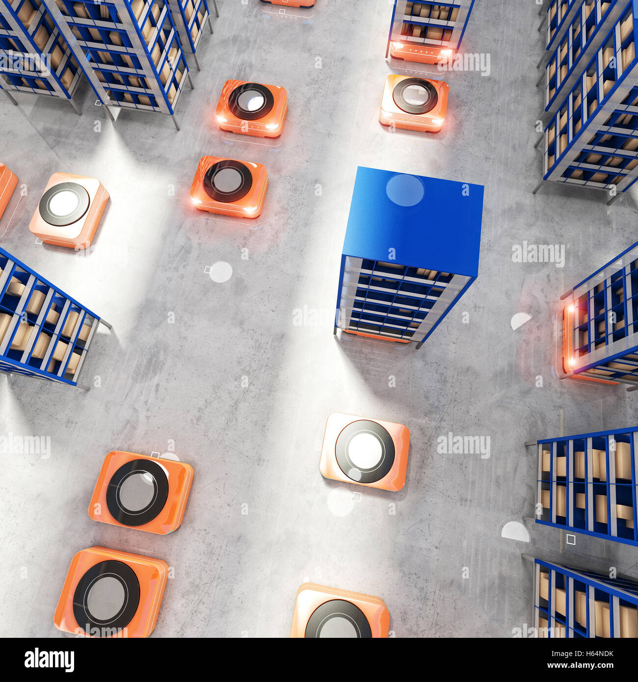 automated warehouse 3d rendering image Stock Photo - Alamy