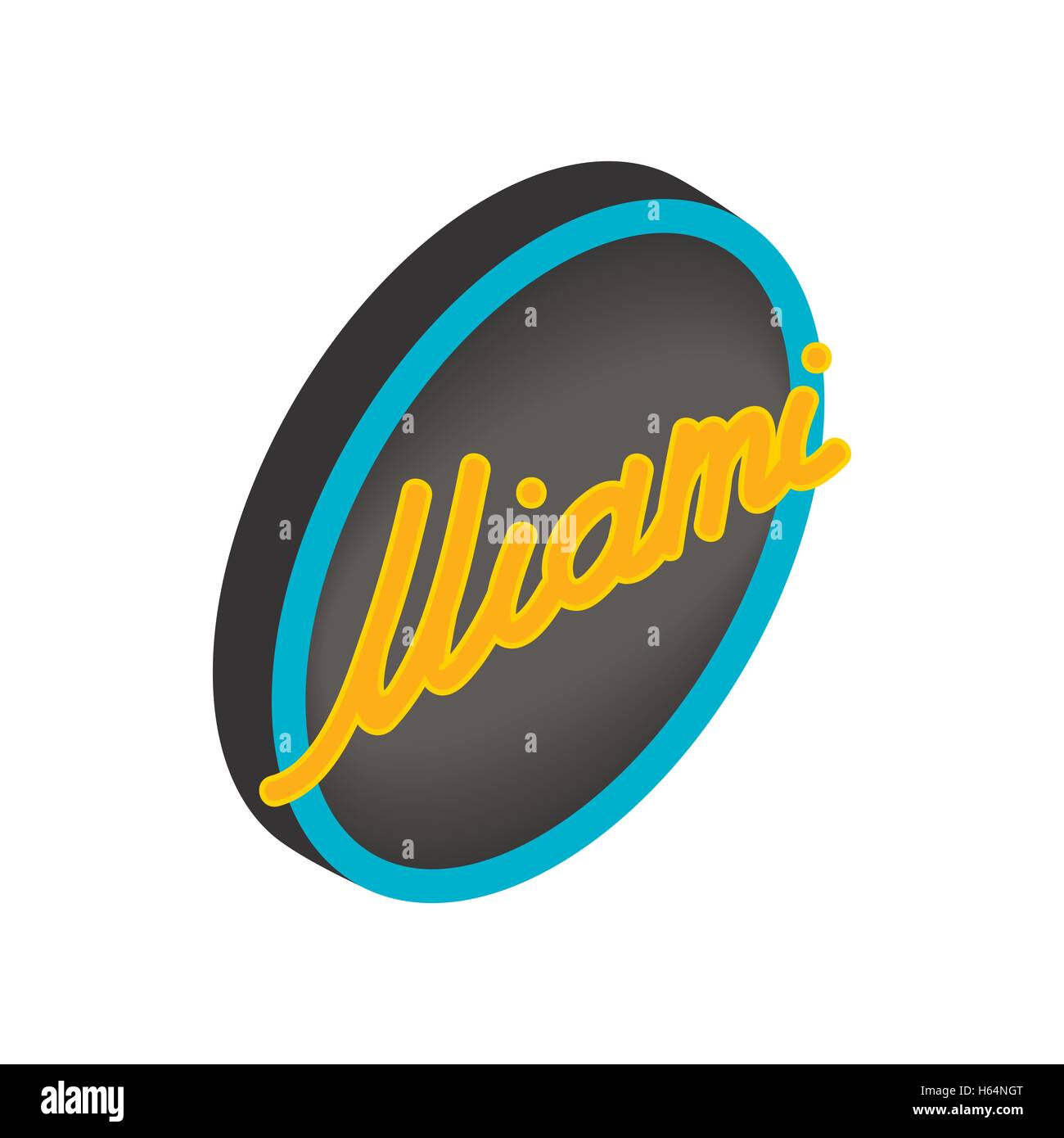 Neon sign Miami icon, isometric 3d style Stock Vector Image & Art - Alamy