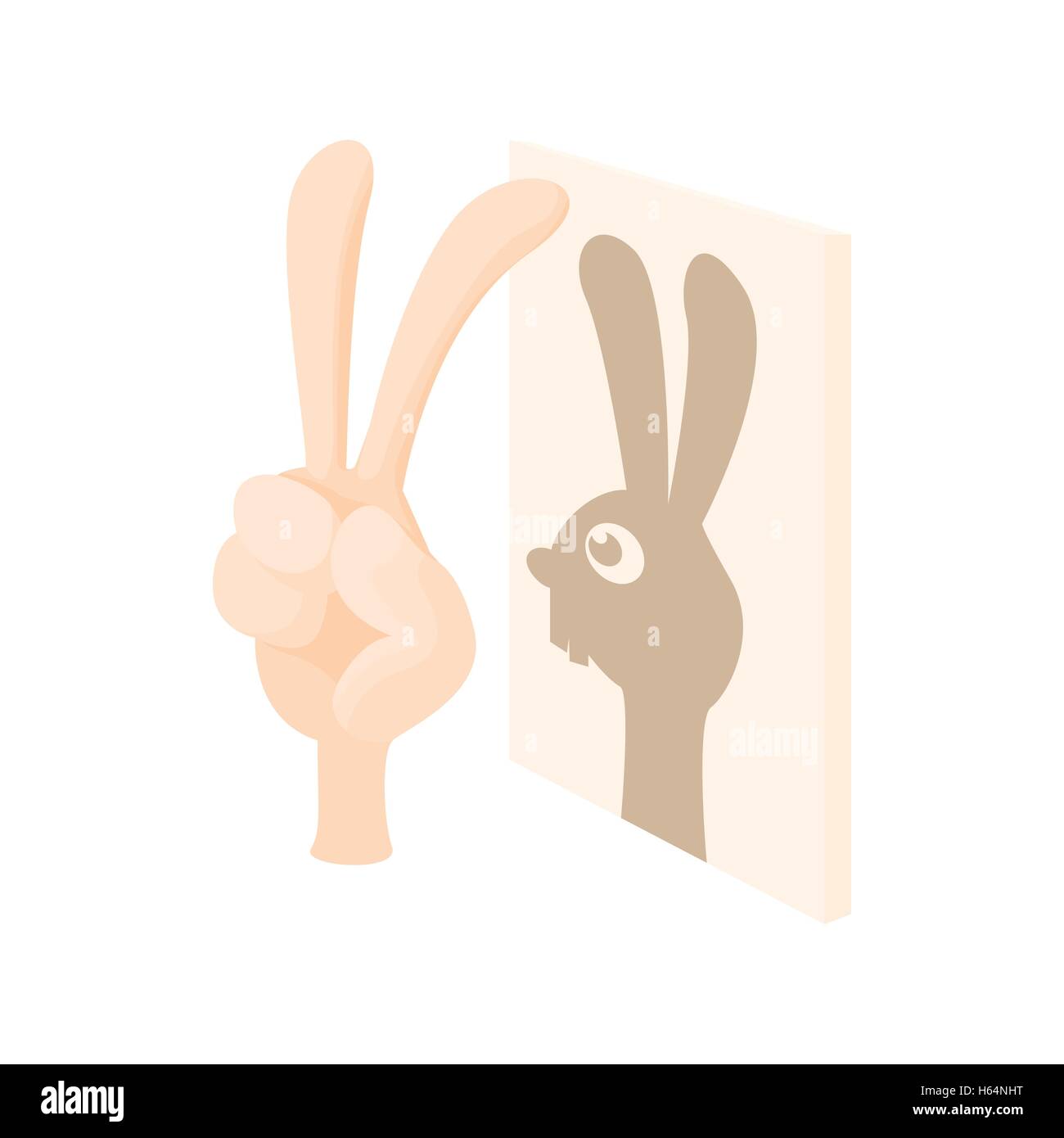 Rabbit, shadow puppet icon, cartoon style Stock Vector Image & Art - Alamy