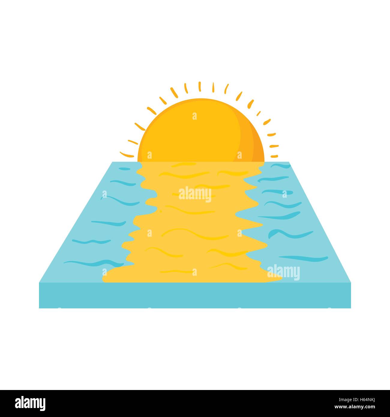 Sea sunset icon in cartoon style Stock Vector Image & Art - Alamy