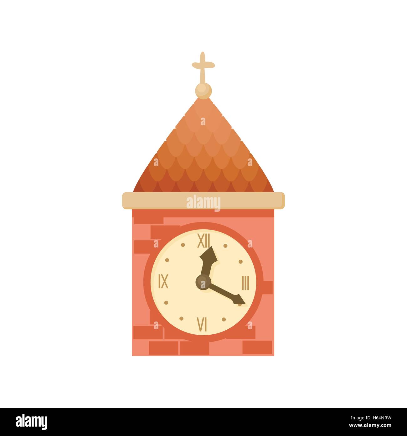 Vintage wooden clock icon, cartoon style Stock Vector Image & Art - Alamy