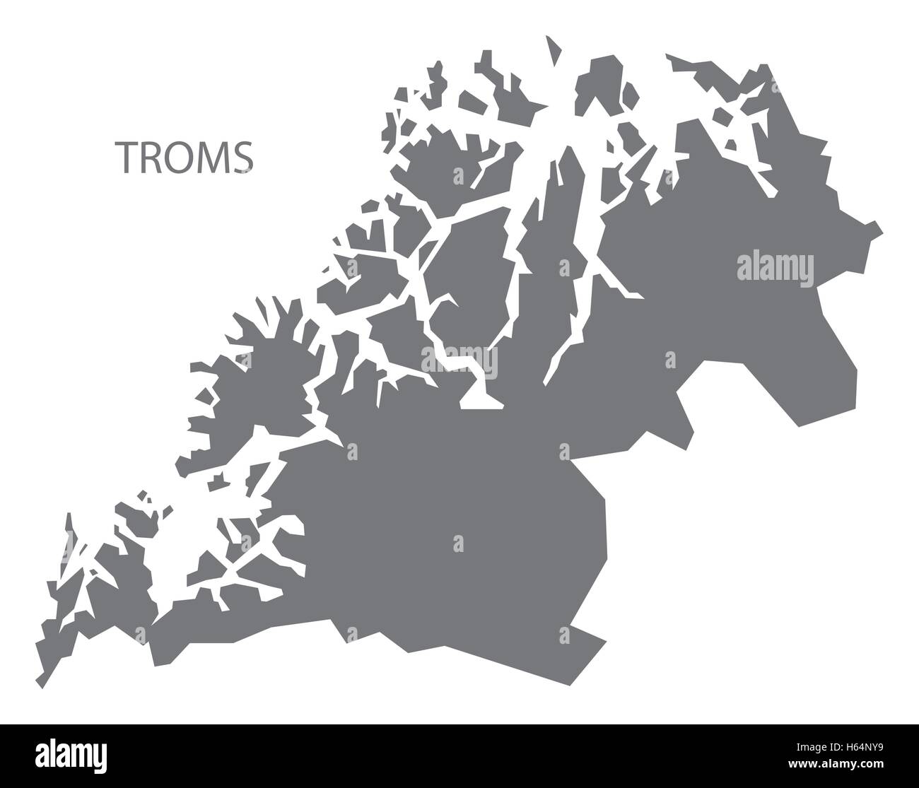 Troms Norway Map grey Stock Vector Image & Art - Alamy