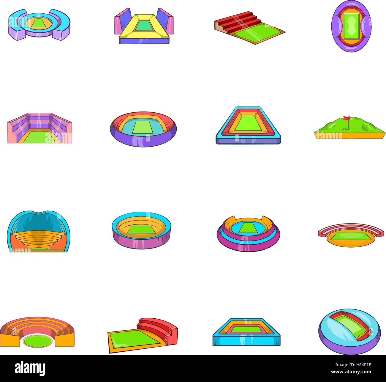 Stadium icons set, cartoon style Stock Vector Image & Art - Alamy