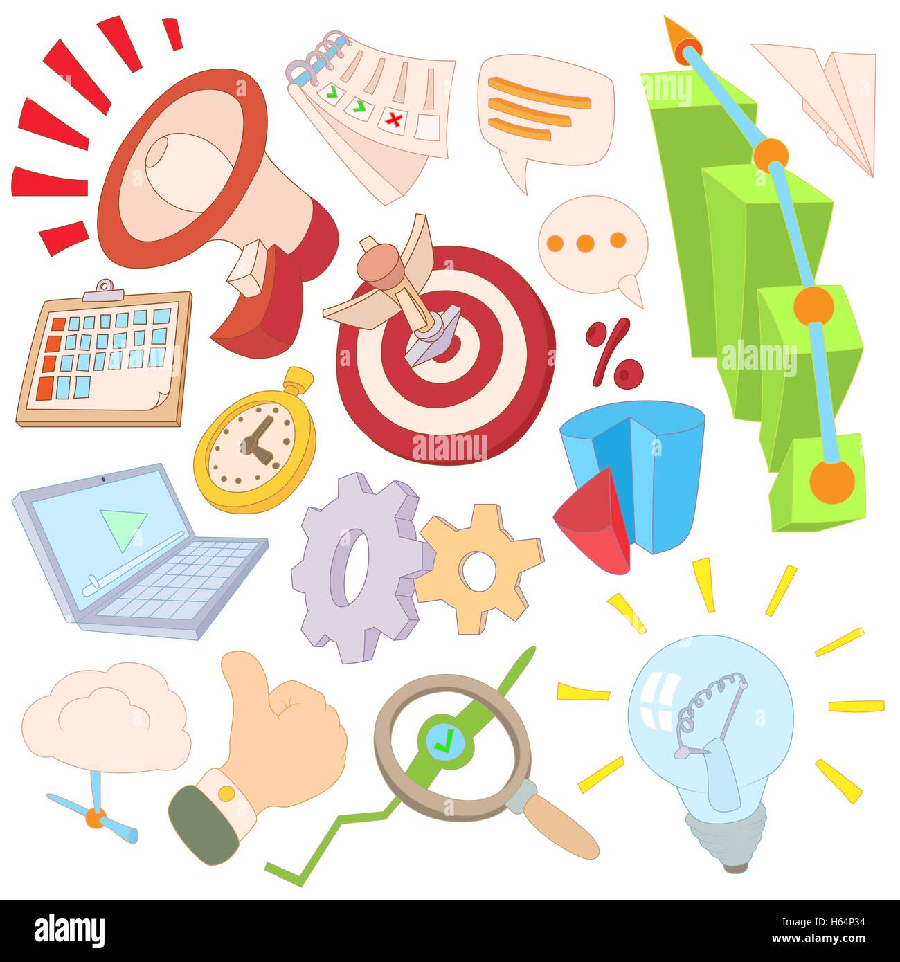 Marketing icons set, cartoon style Stock Vector Image & Art - Alamy
