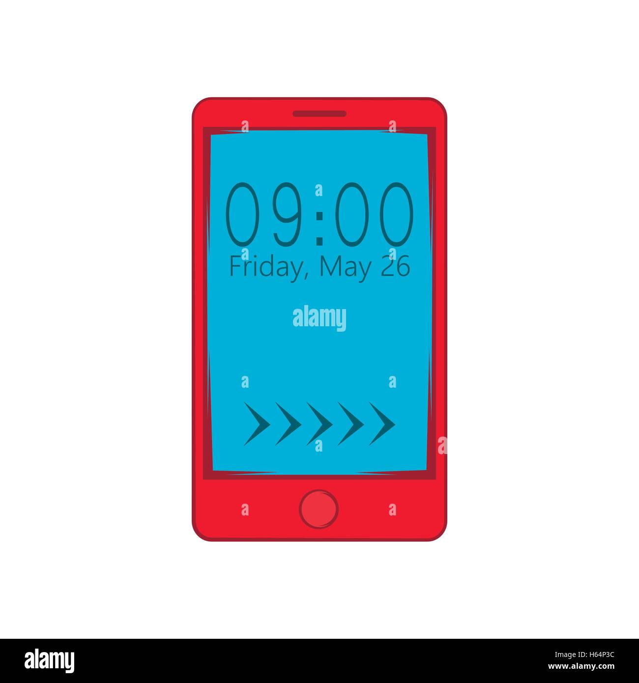 Smartphone with clock on display icon Stock Vector Image & Art - Alamy