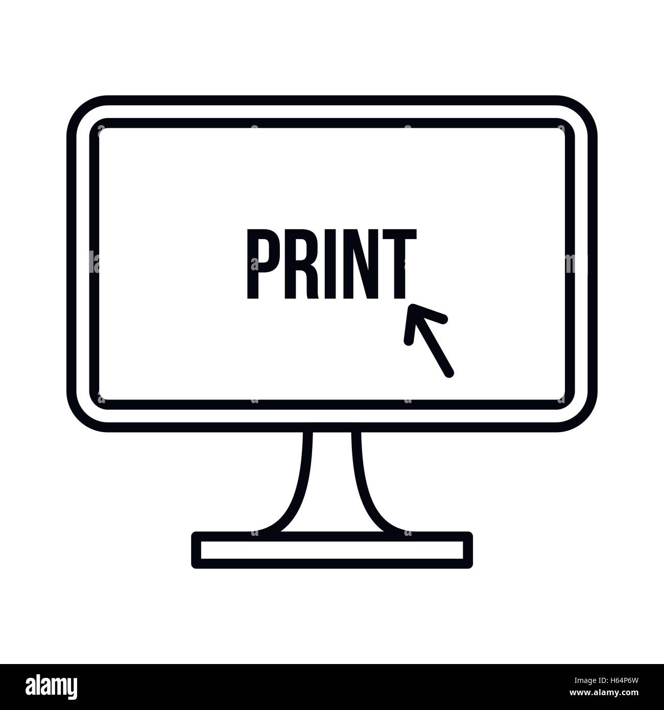 Printer word print icon Cut Out Stock Images & Pictures - Alamy