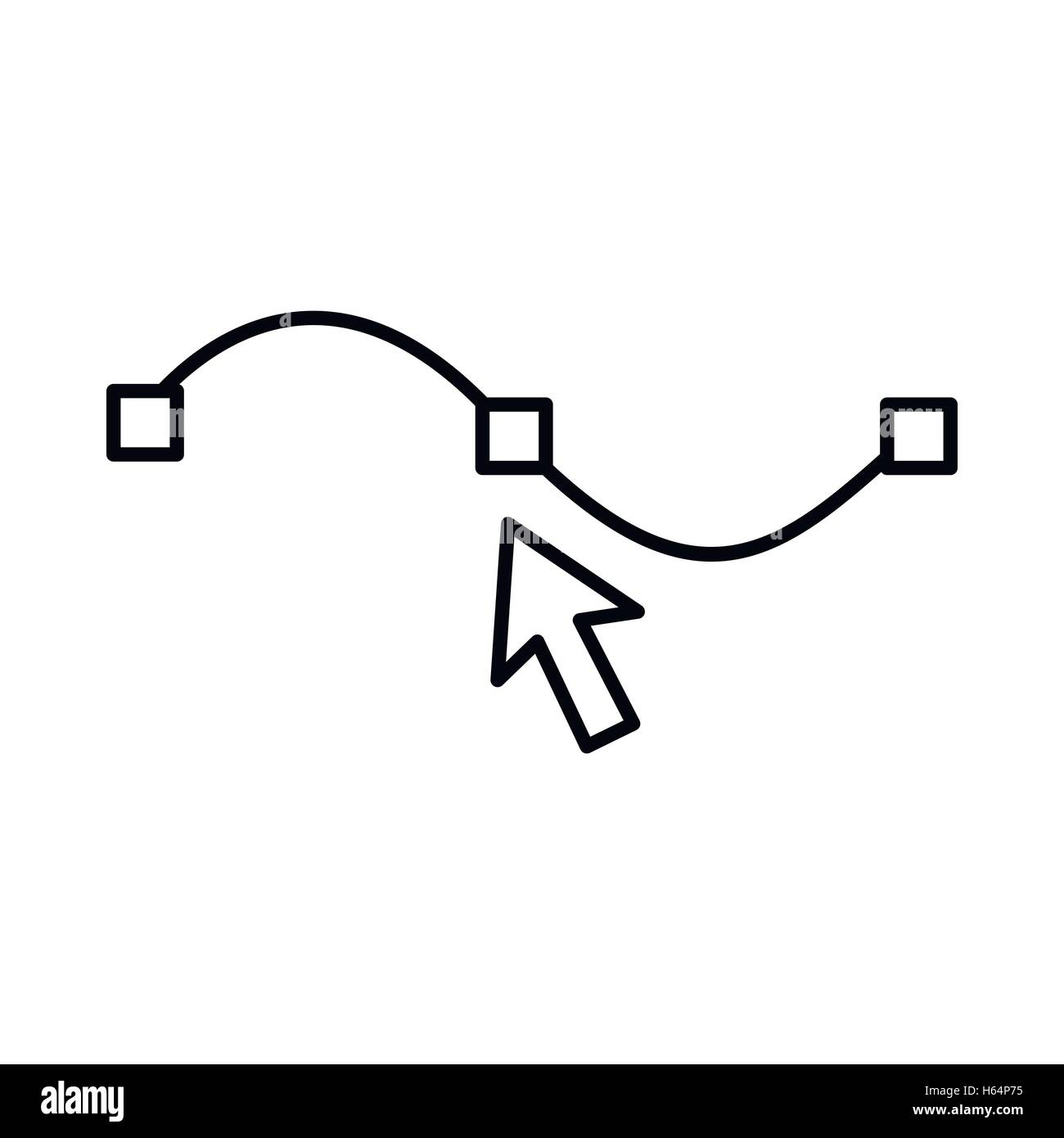 Drawing the curve icon, outline style Stock Vector Image & Art - Alamy