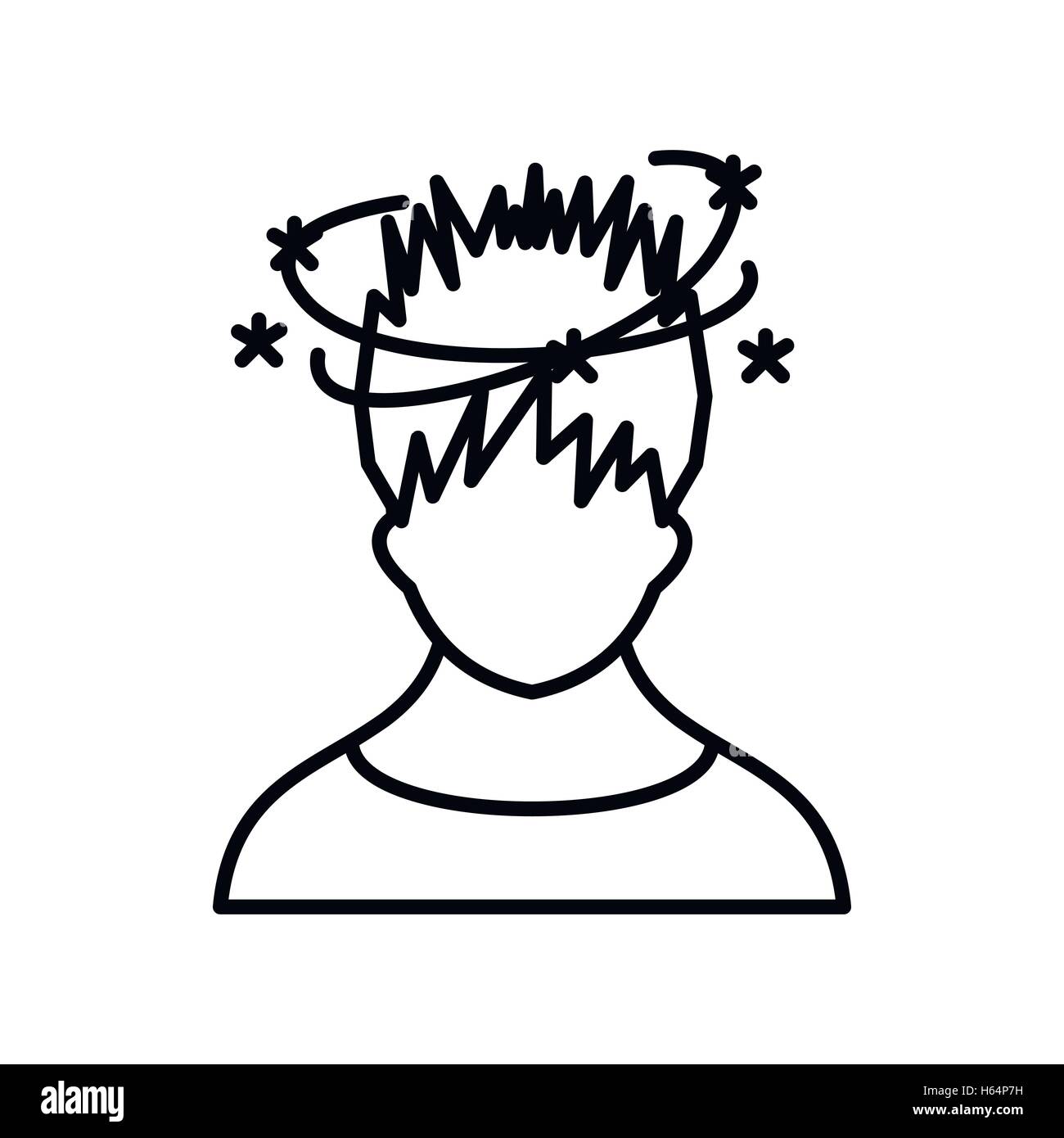 Human dizziness icon outline Cut Out Stock Images & Pictures - Alamy