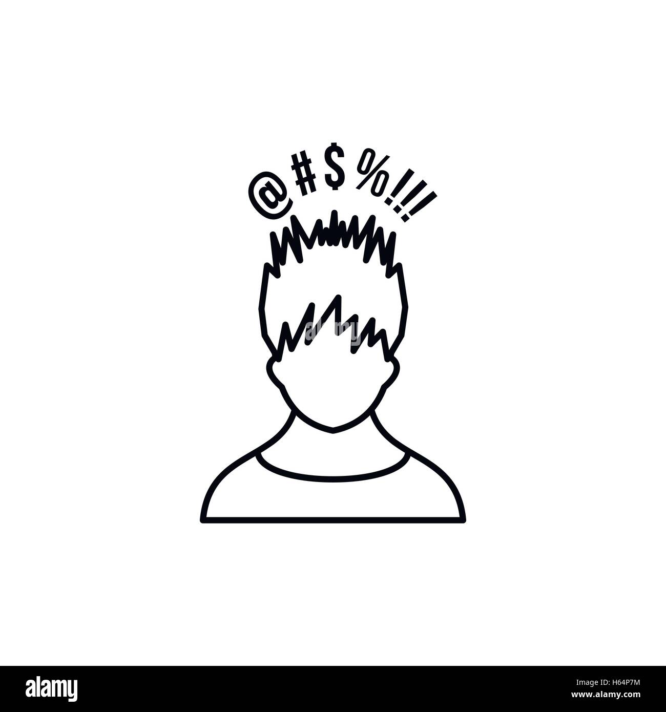 Man with different signs over his head icon Stock Vector Image & Art ...