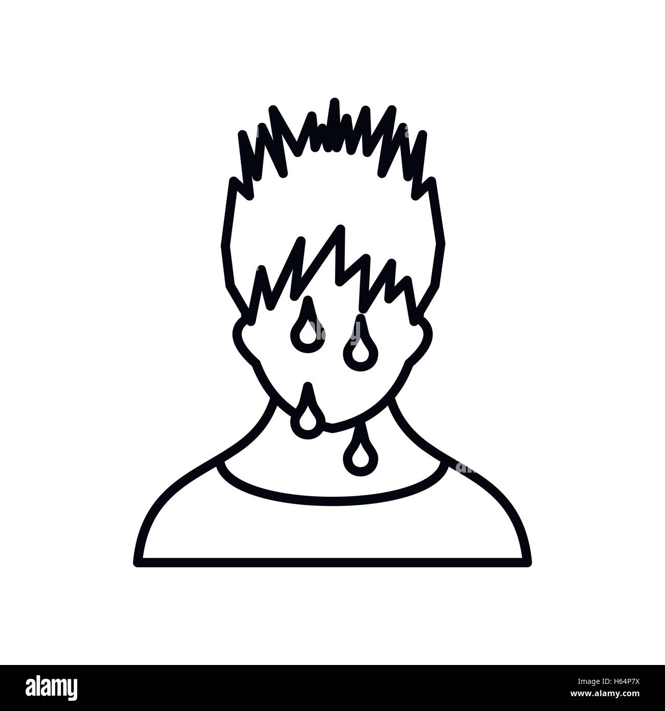 Sweaty man icon, outline style Stock Vector Image & Art - Alamy