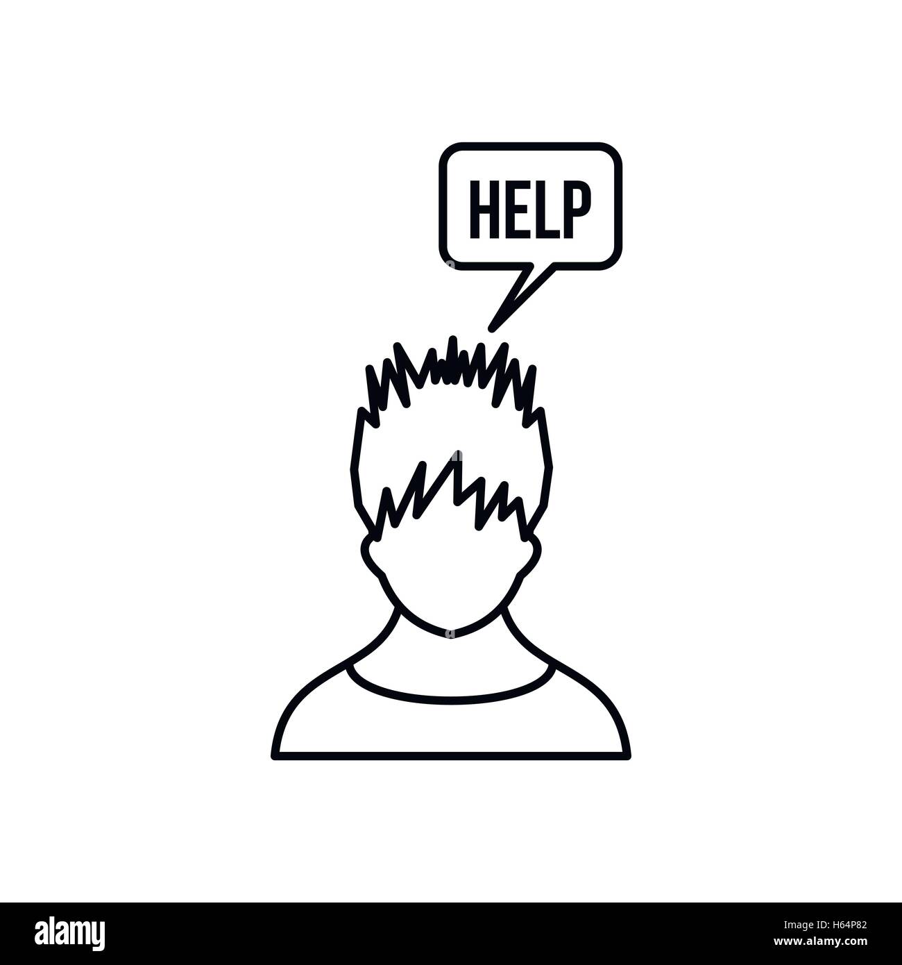 Man needs help icon, outline style Stock Vector Image & Art - Alamy