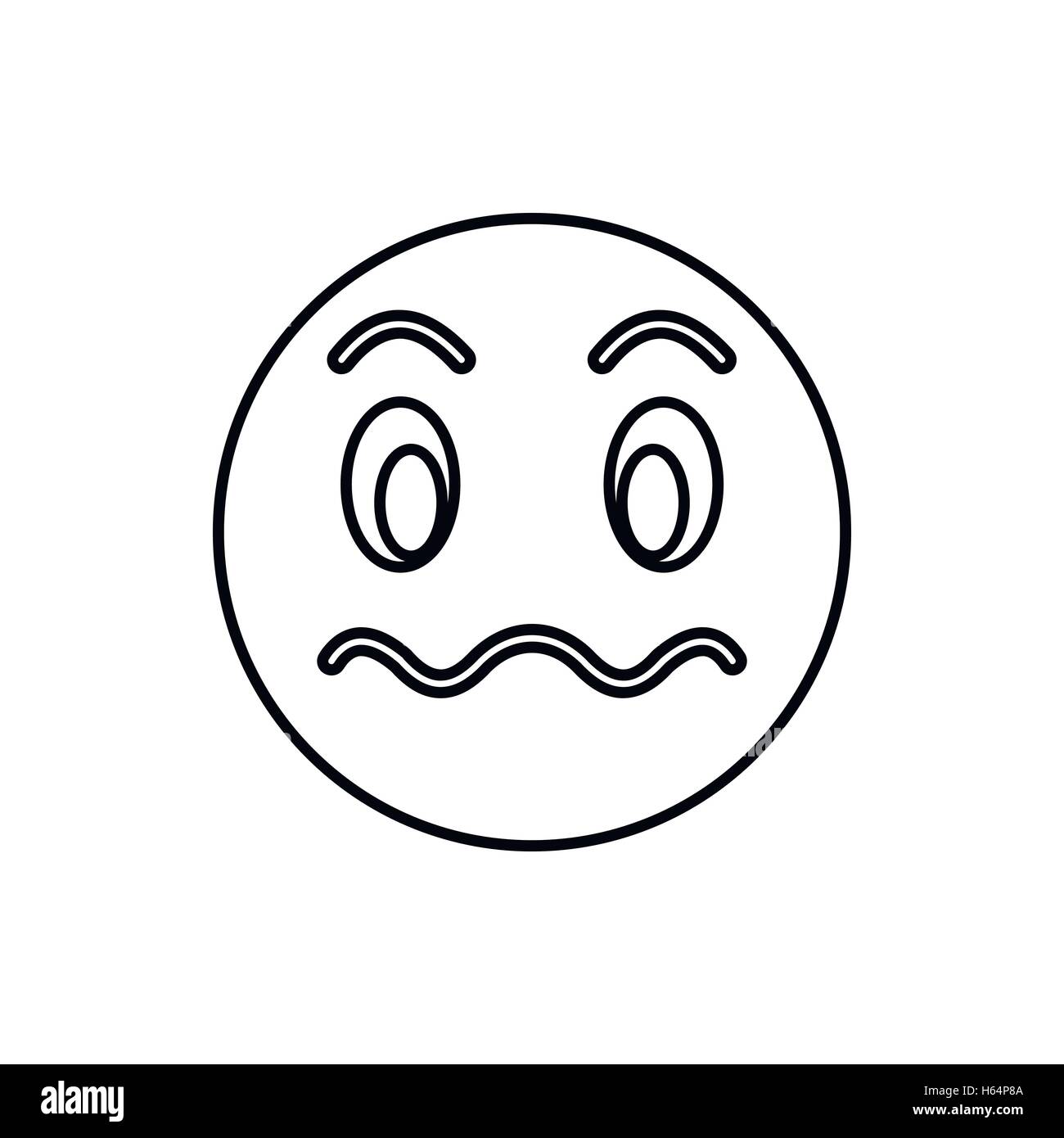 Suspicious emoticon icon, outline style Stock Vector Image & Art - Alamy