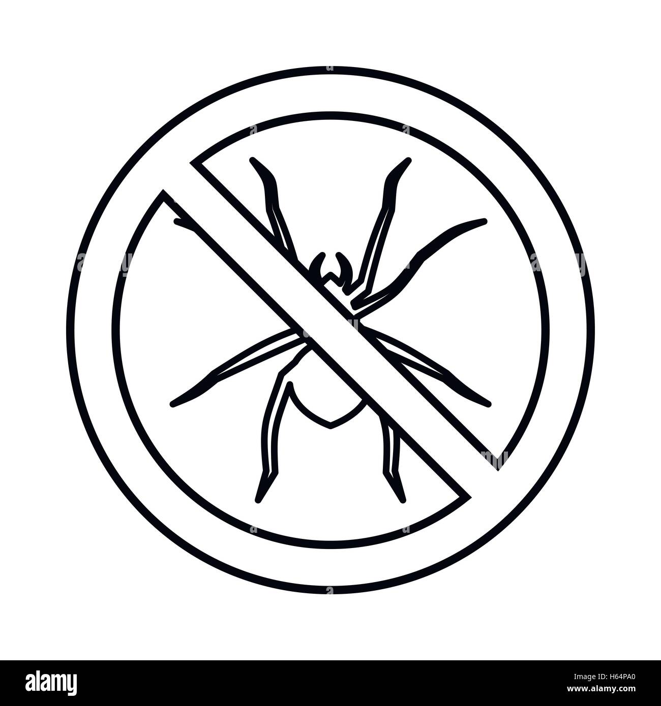 No spider sign icon, outline style Stock Vector Image & Art - Alamy
