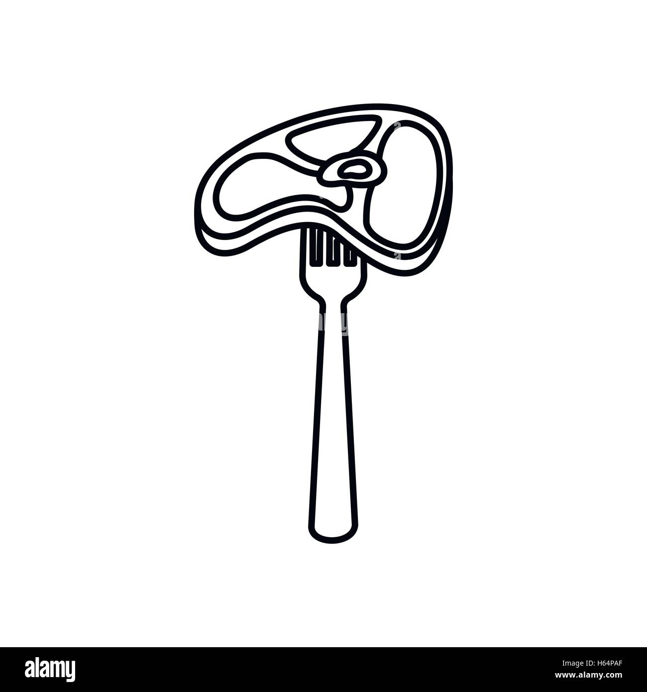 Steak Icon, outline style Stock Vector Image & Art - Alamy
