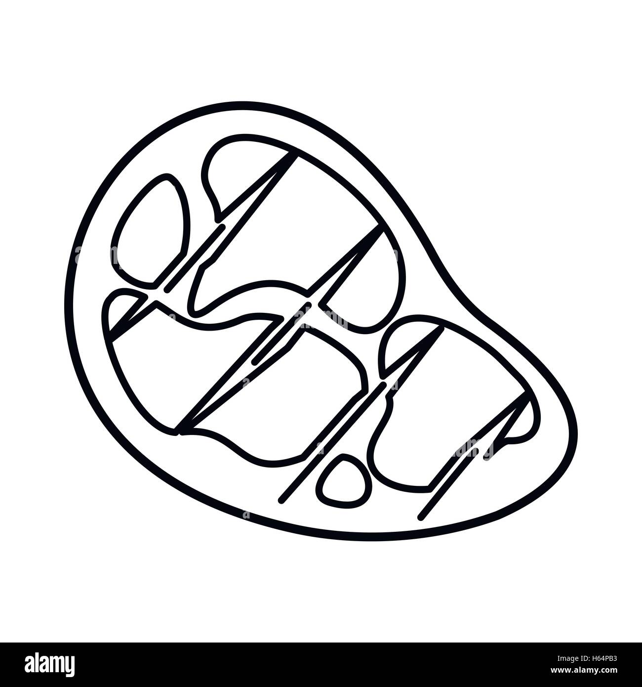 Steak Icon, outline style Stock Vector Image & Art - Alamy