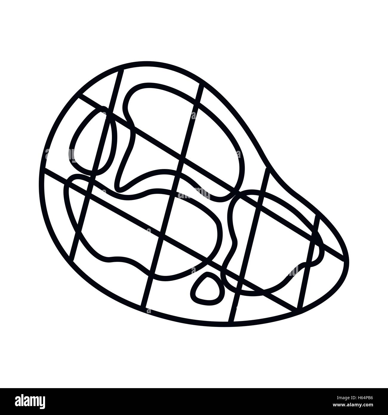 Steak Icon, outline style Stock Vector Image & Art - Alamy