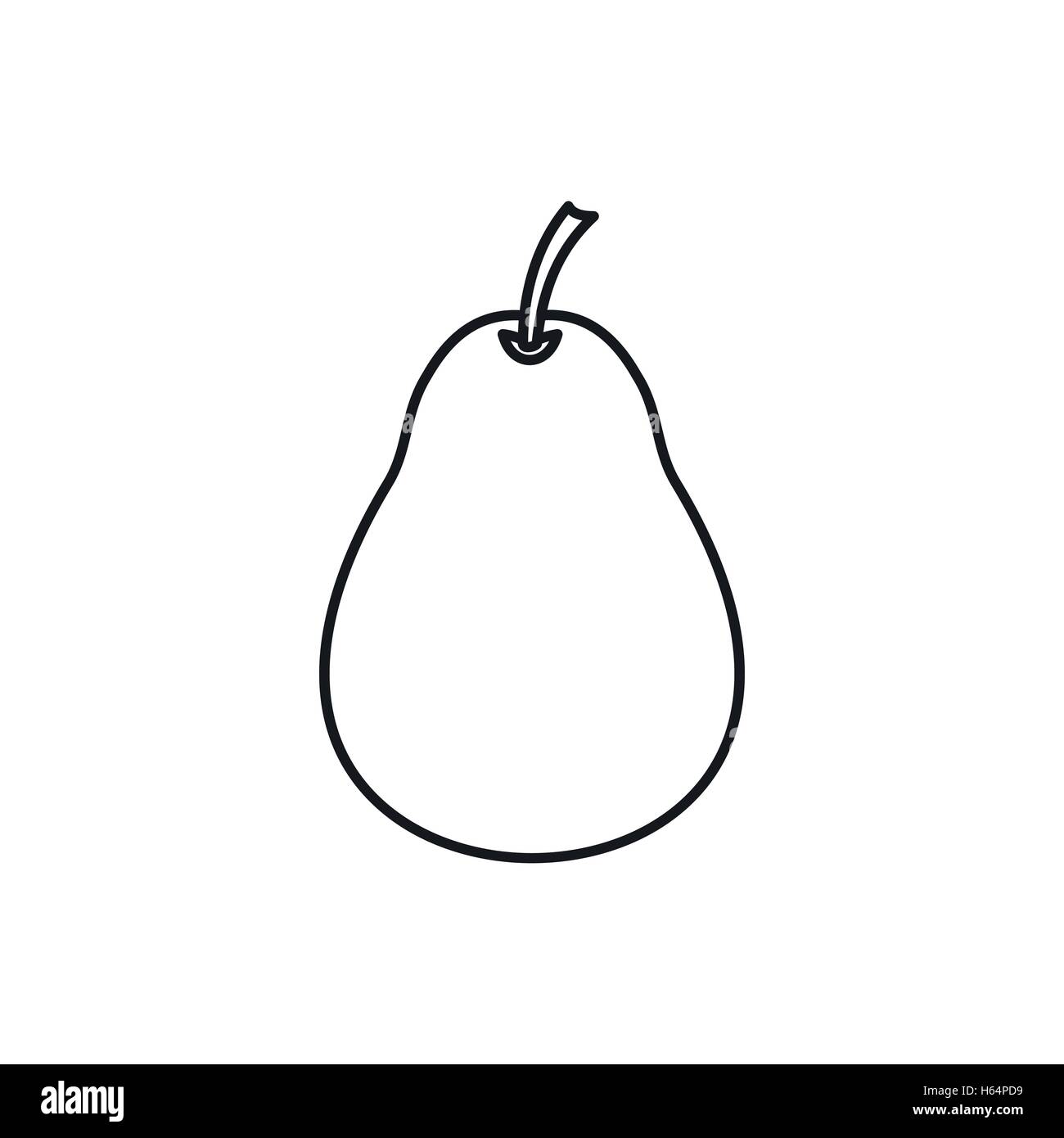 Vector Outline Pear Fruit Slice Stock Photos & Vector Outline Pear ...