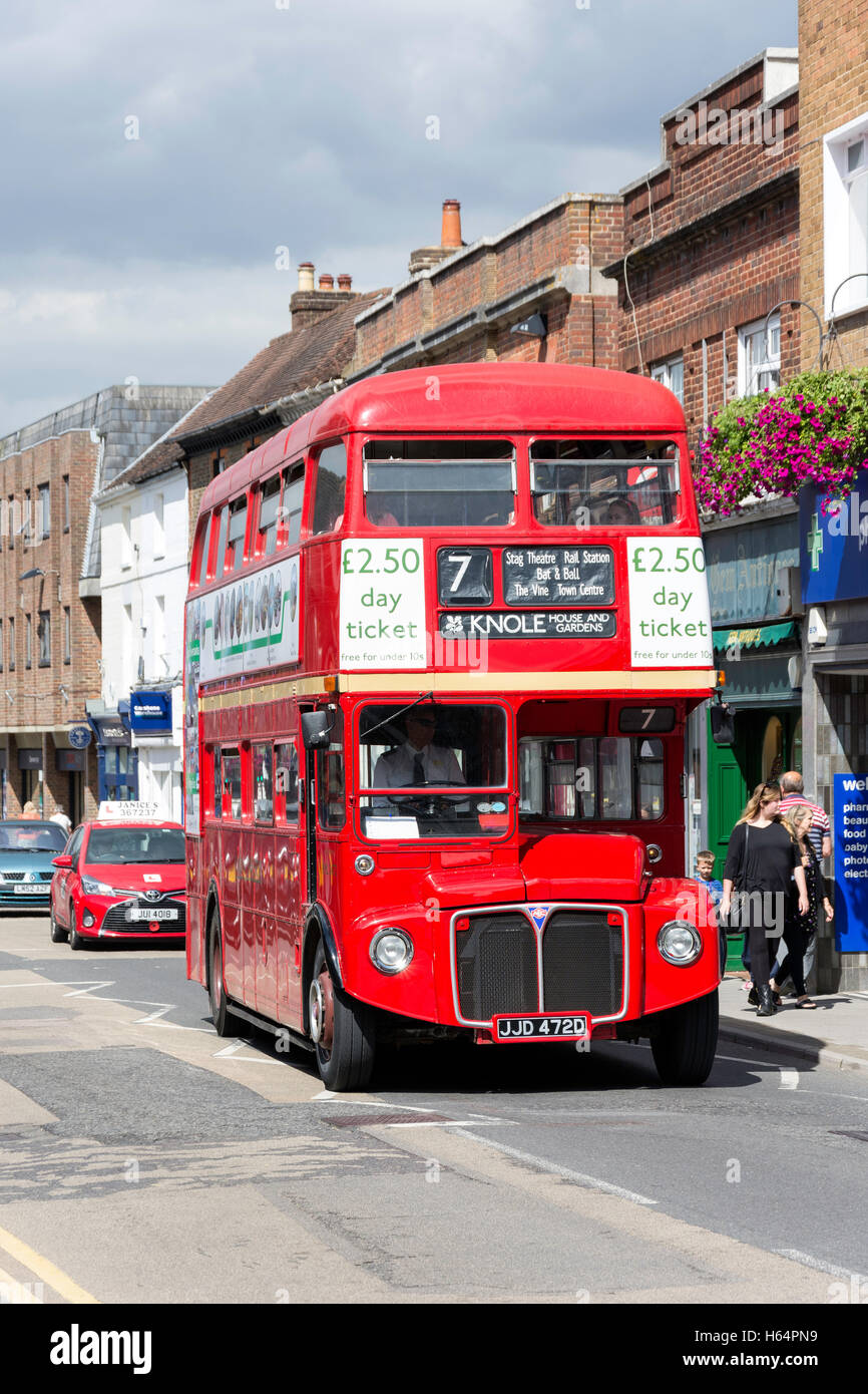 Old routemaster bus, High Street, Sevenoaks, Kent, England, United ...