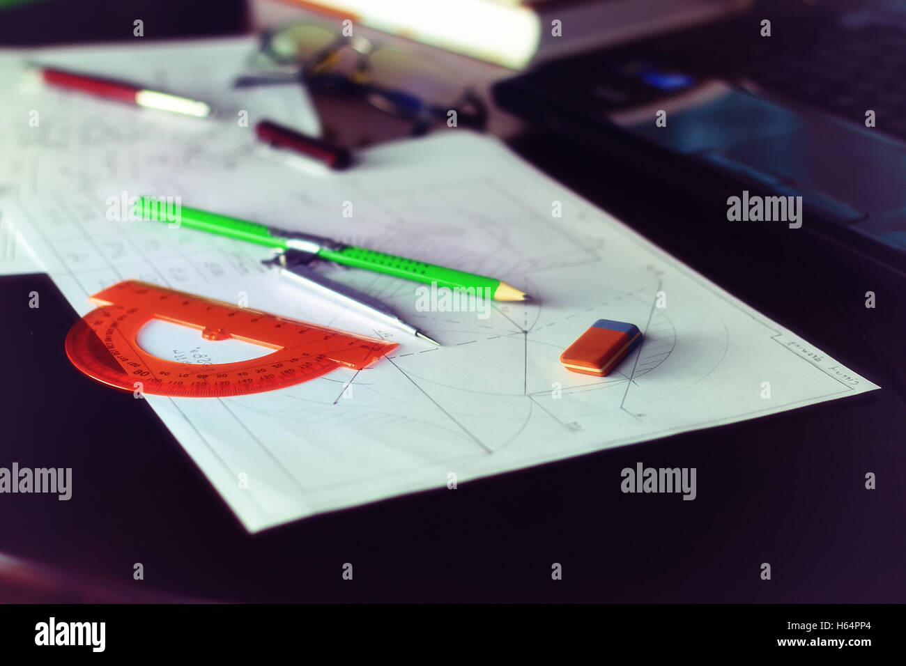 board table pencil divider Stock Photo - Alamy