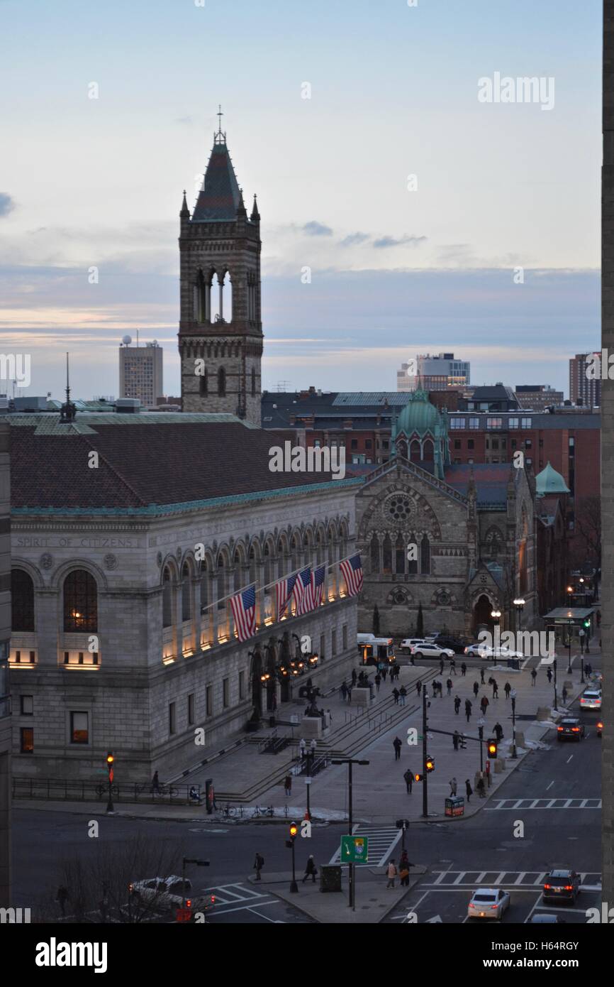 The iconic Boston Public Library McKim buildings in Copley Square Back ...