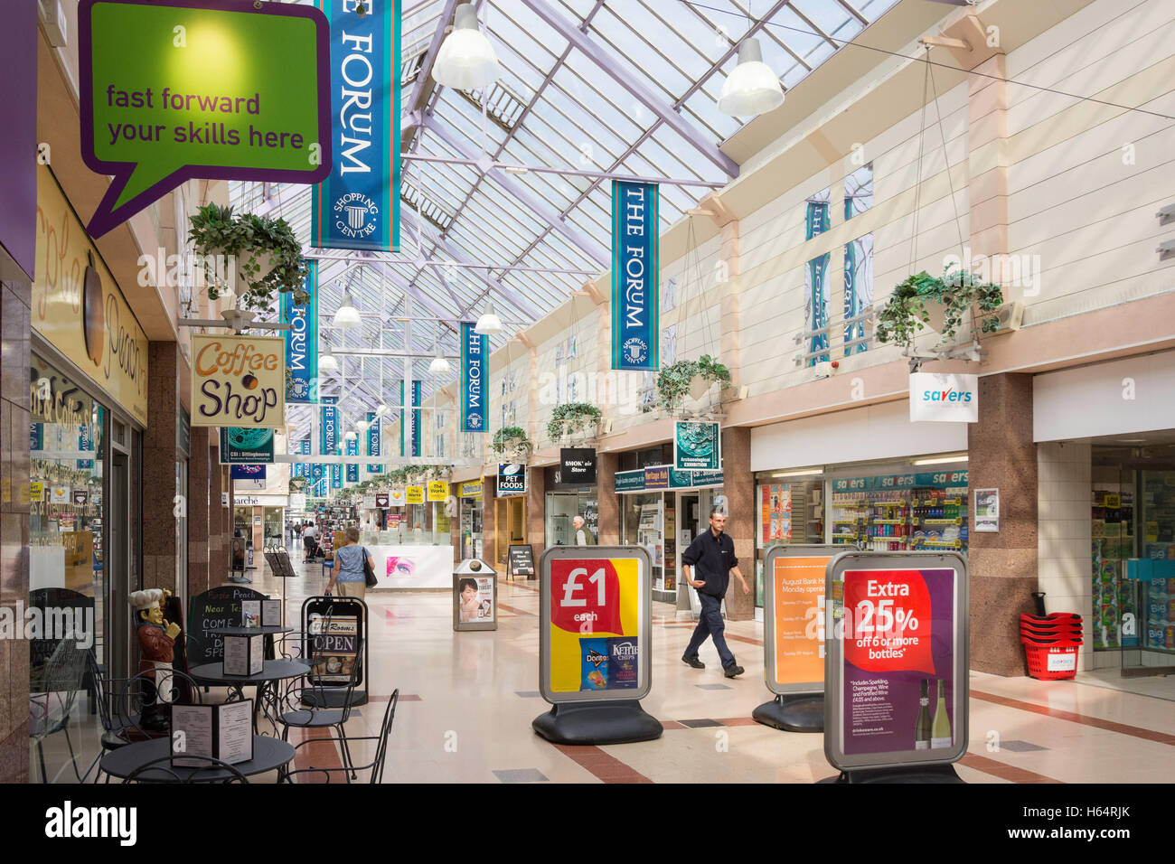 Interior of The Forum Shopping Centre, Sittingbourne High Street ...