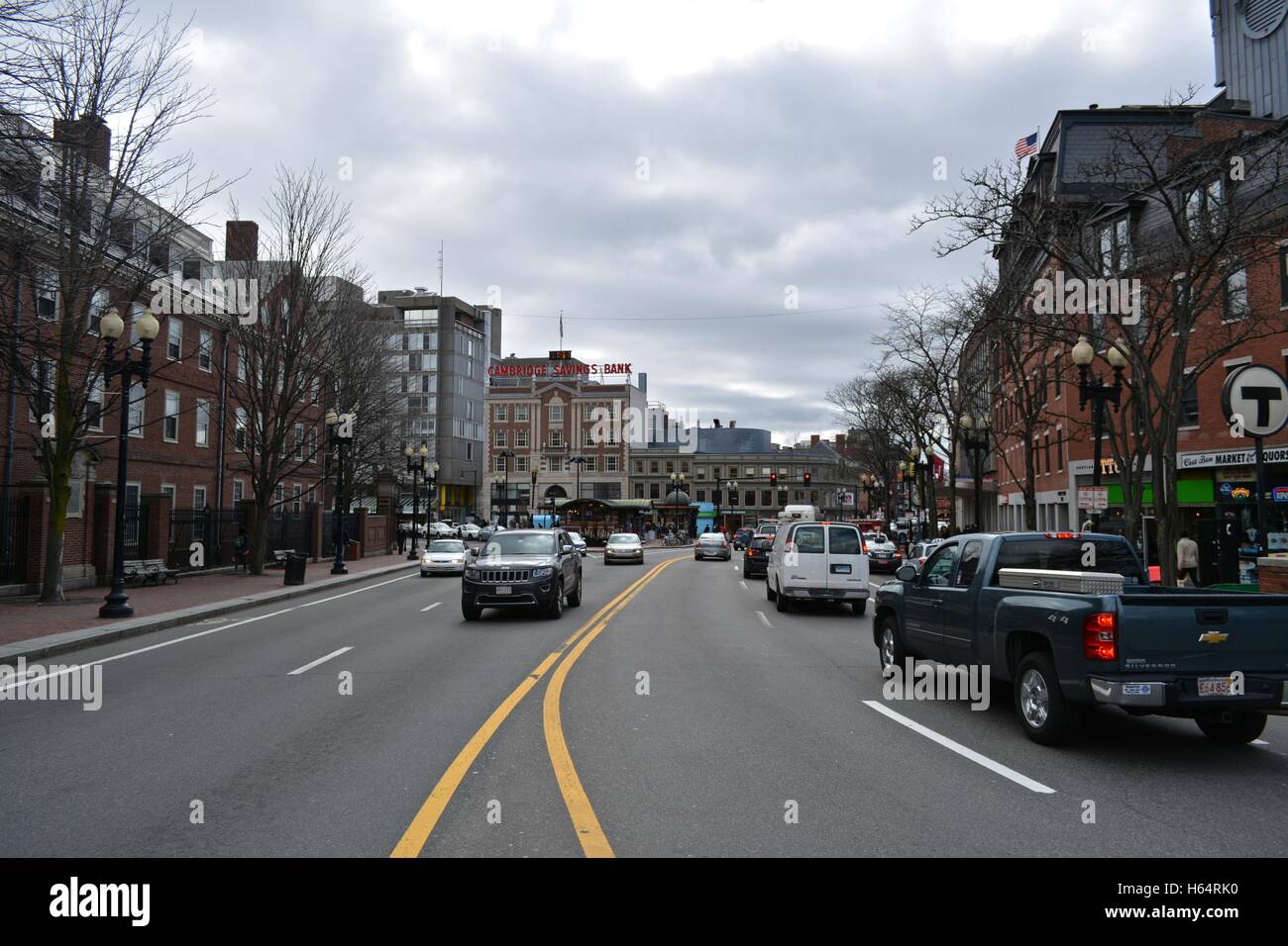 A view of Harvard Square in Cambridge, Massachusetts Stock Photo - Alamy