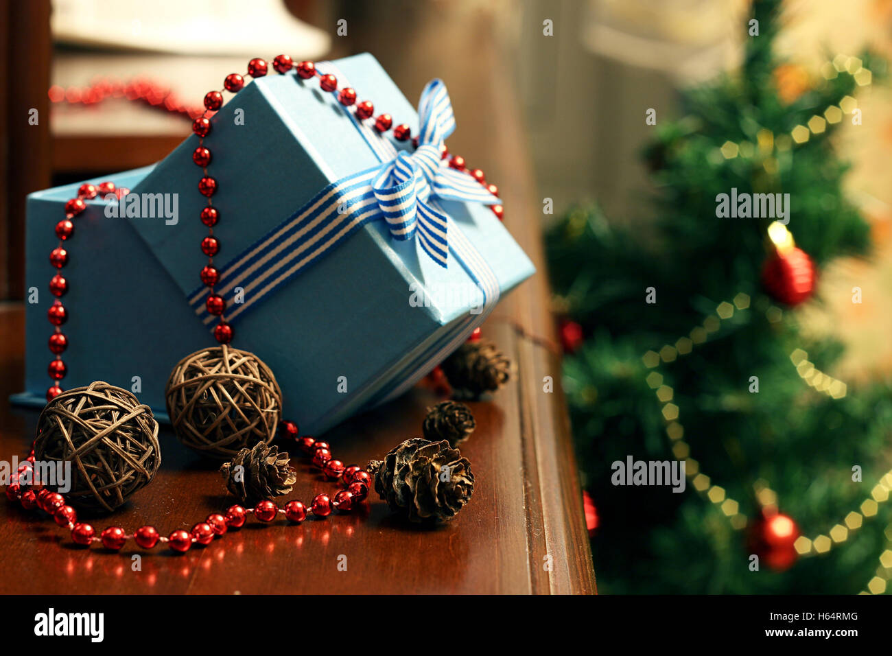 New Year gift box Stock Photo - Alamy