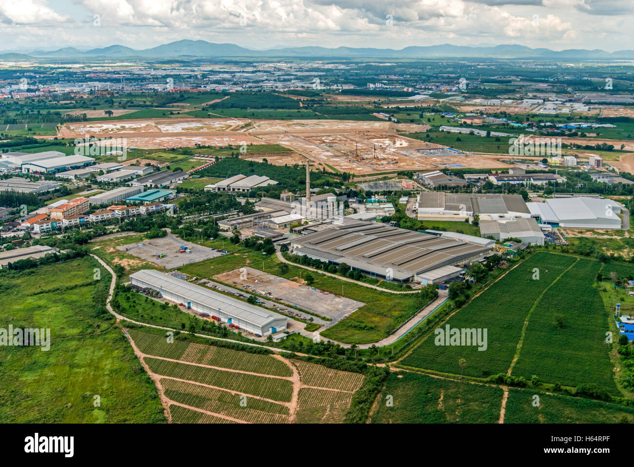 Industrial estate land development construction and residential area ...