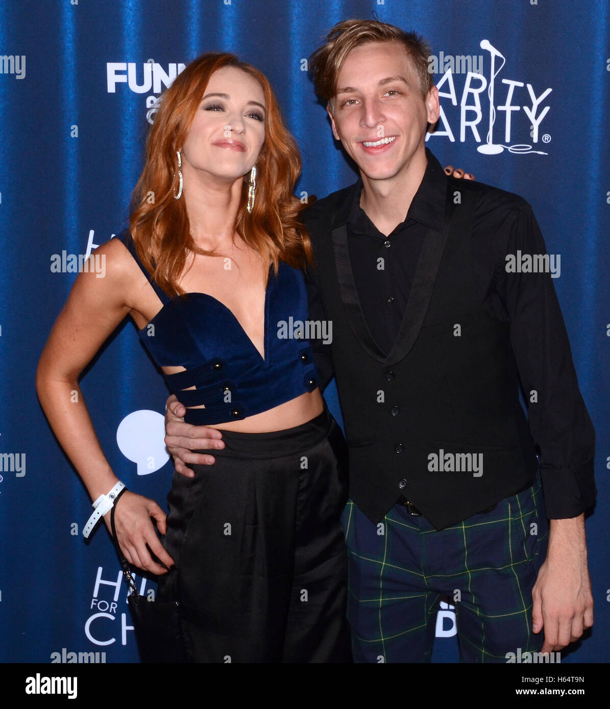 Monica Sherer (l) attends 4th Annual Hilarity For Charity Variety Show ...