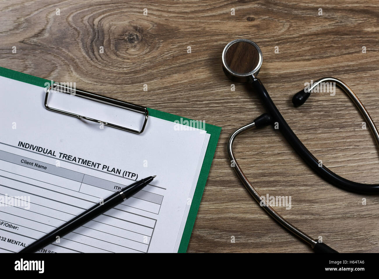 stethoscope medical documents pen Stock Photo - Alamy