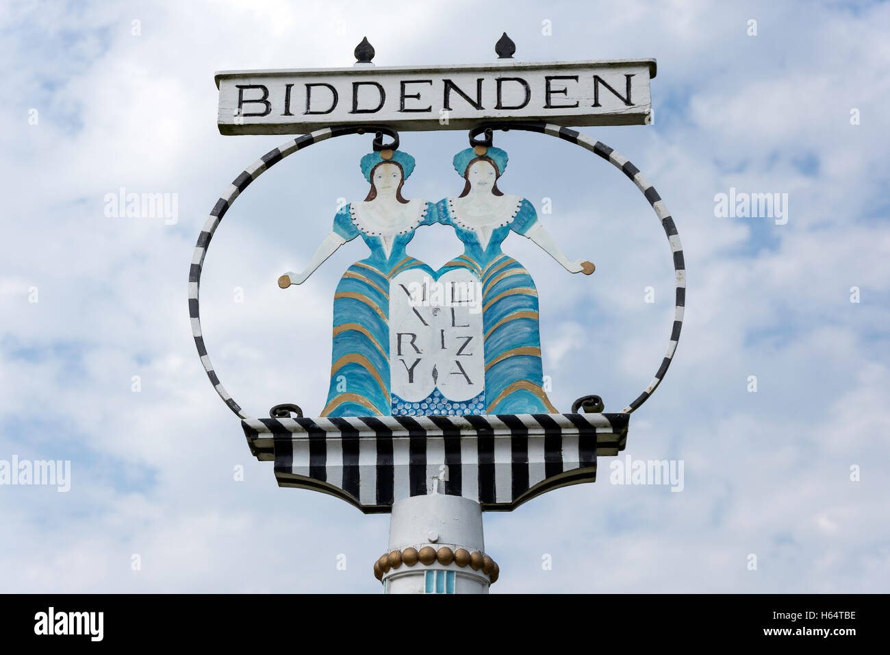 Village sign, High Street, Biddenden, Kent, England, United Kingdom ...