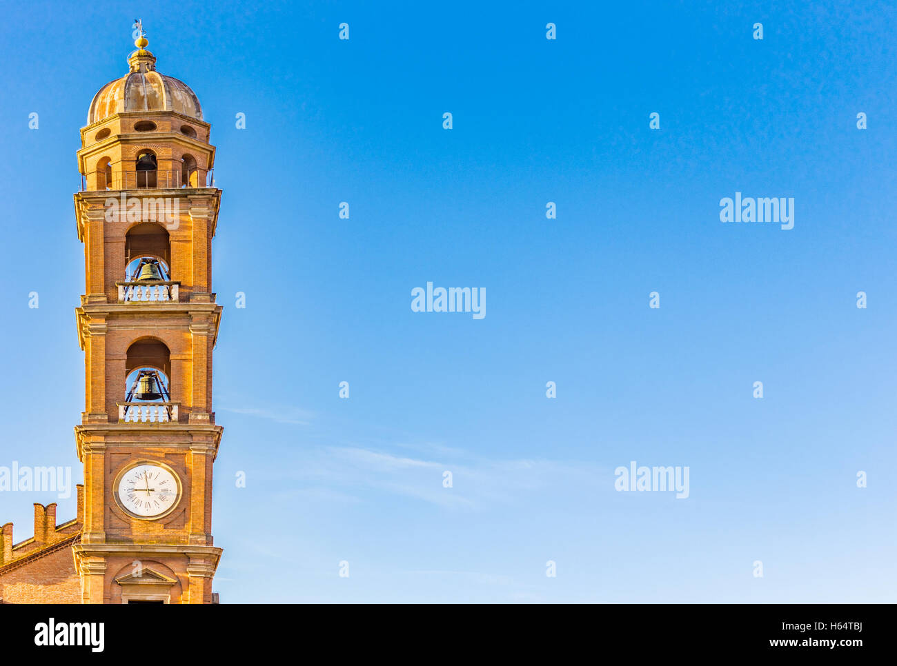 historic clock tower in Italian village Stock Photo - Alamy