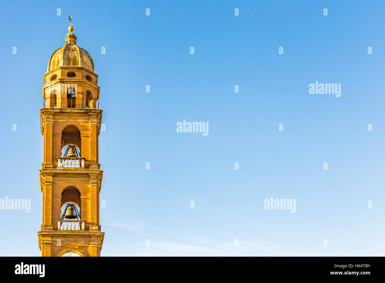 historic clock tower in Italian village Stock Photo - Alamy