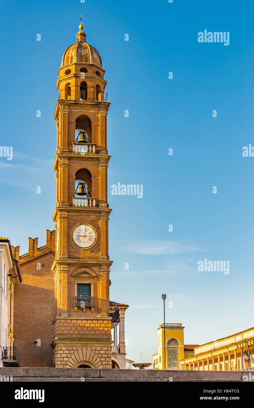 historic clock tower in Italian village Stock Photo - Alamy
