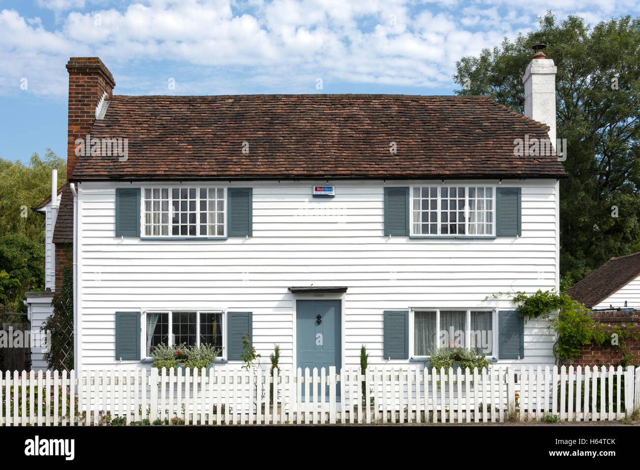 Period weatherboard house, High Street, Biddenden, Kent, England ...