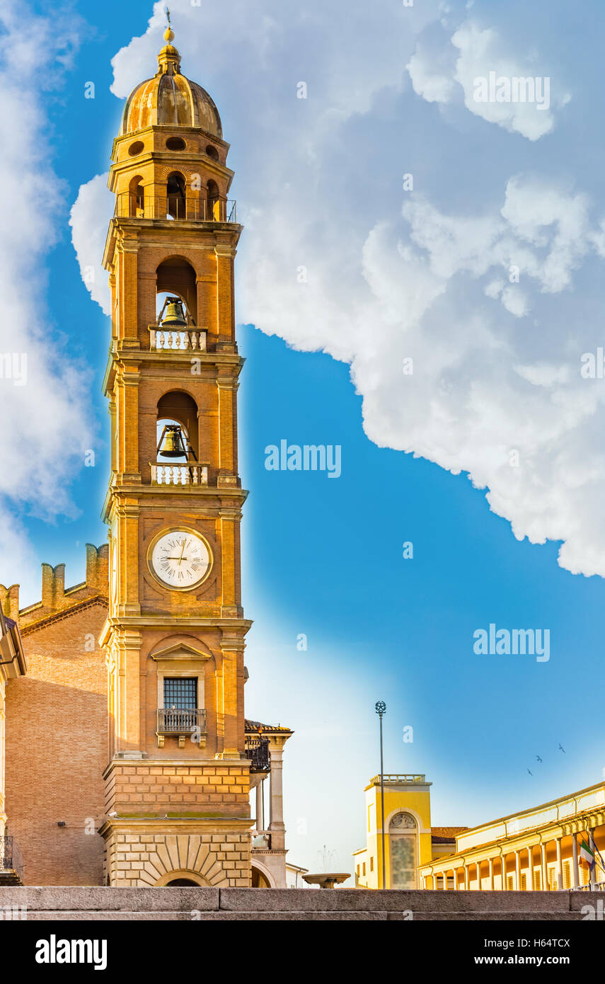historic clock tower in Italian village Stock Photo - Alamy