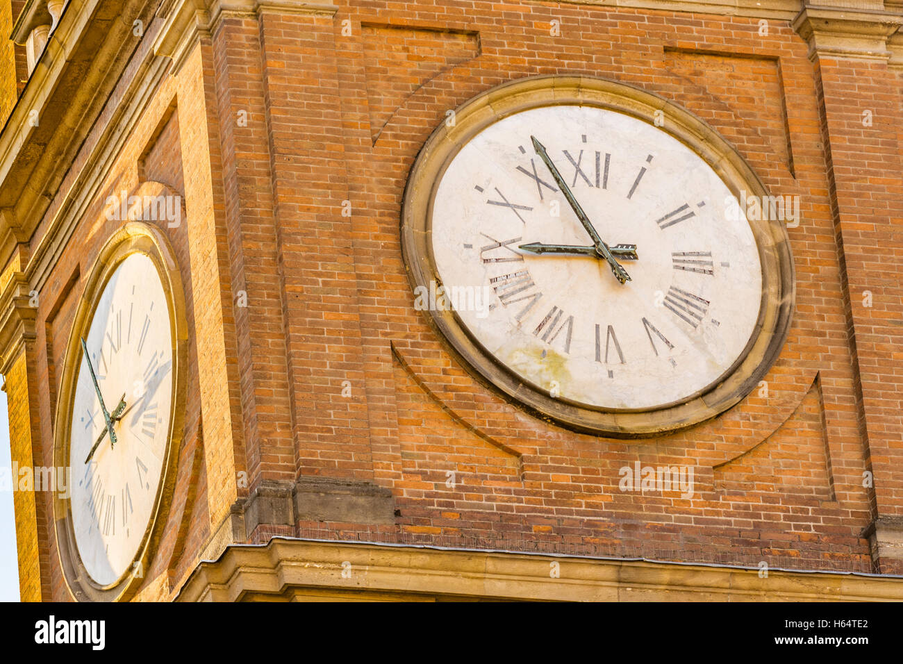 historic clock tower in Italian village Stock Photo - Alamy