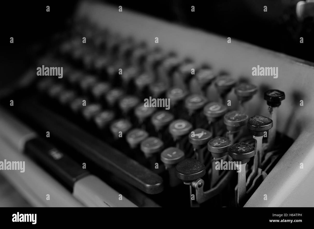 black and white retro typewriter letter Stock Photo - Alamy