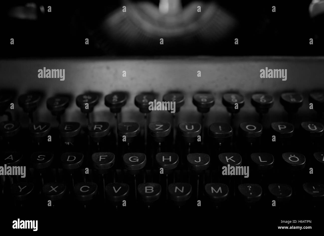 black and white retro typewriter letter Stock Photo - Alamy