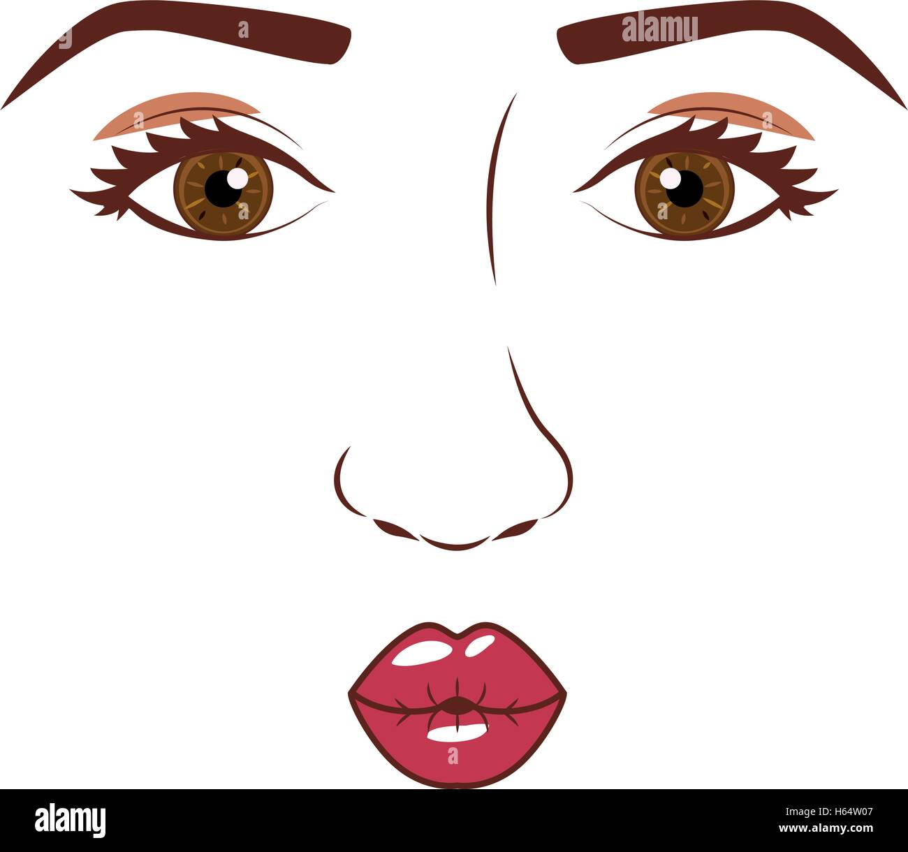 Woman Face With Open Eyes And Giving A Kiss Stock Vector Image And Art Alamy