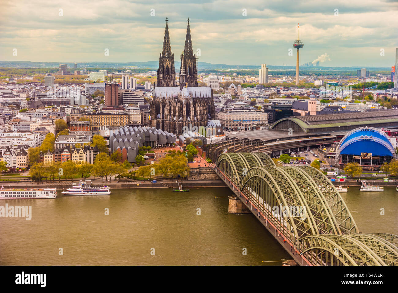 Aerial view of Cologne, Germany Stock Photo - Alamy