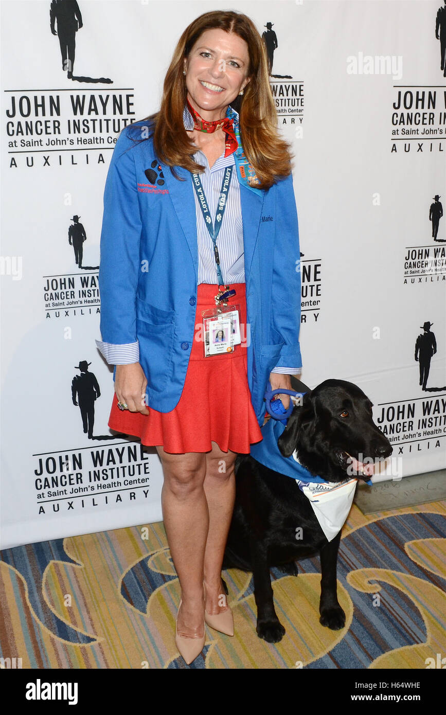 Anne Marie Scibelli and "Mike" arrives at the 2015 John Wayne Cancer ...