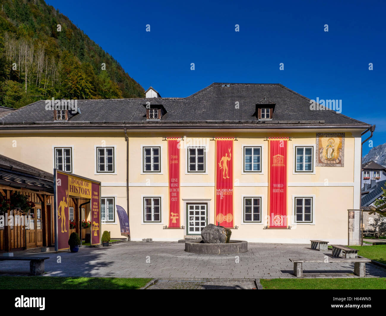 Museum in Hallstatt on Lake Hallstatt, UNESCO World Heritage Site ...