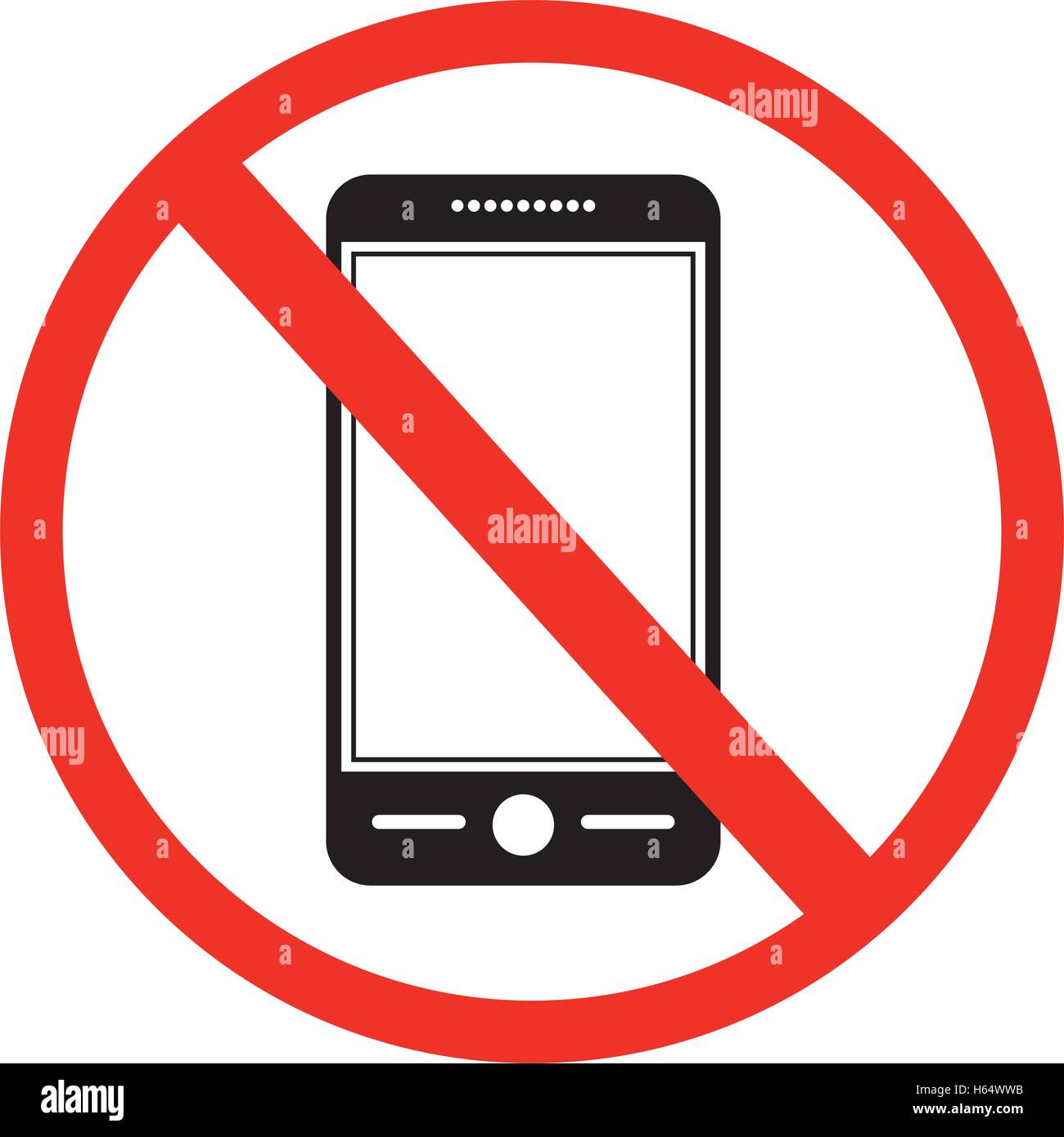 icon with sign prohibited cellphone Stock Vector Image & Art - Alamy