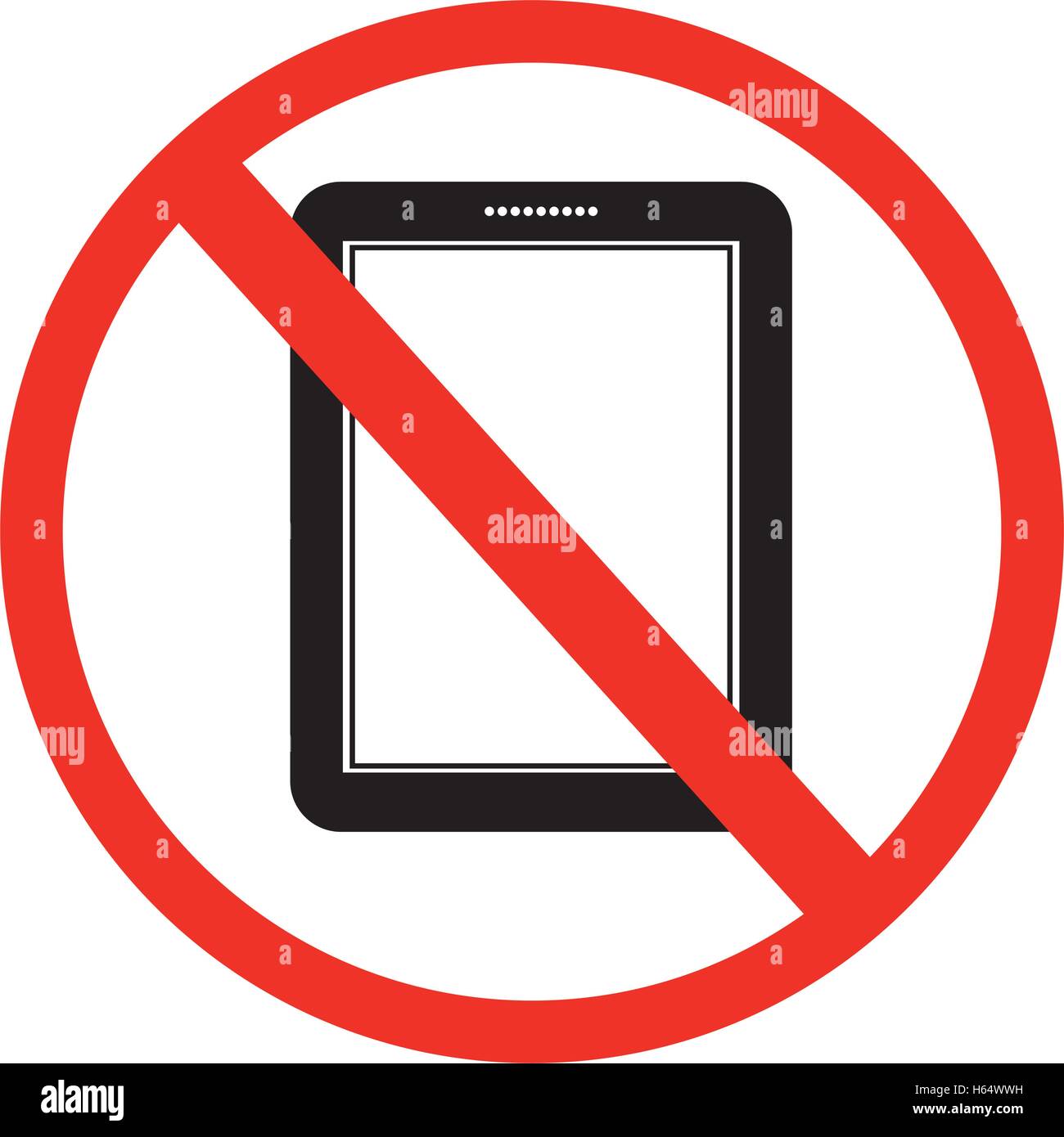 icon with sign prohibited tablet Stock Vector Image & Art - Alamy