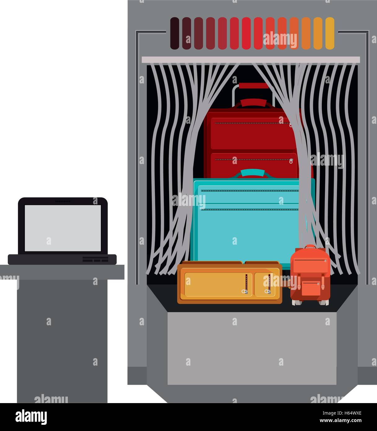 silhouette with Airport luggage scanner Stock Vector Image & Art - Alamy