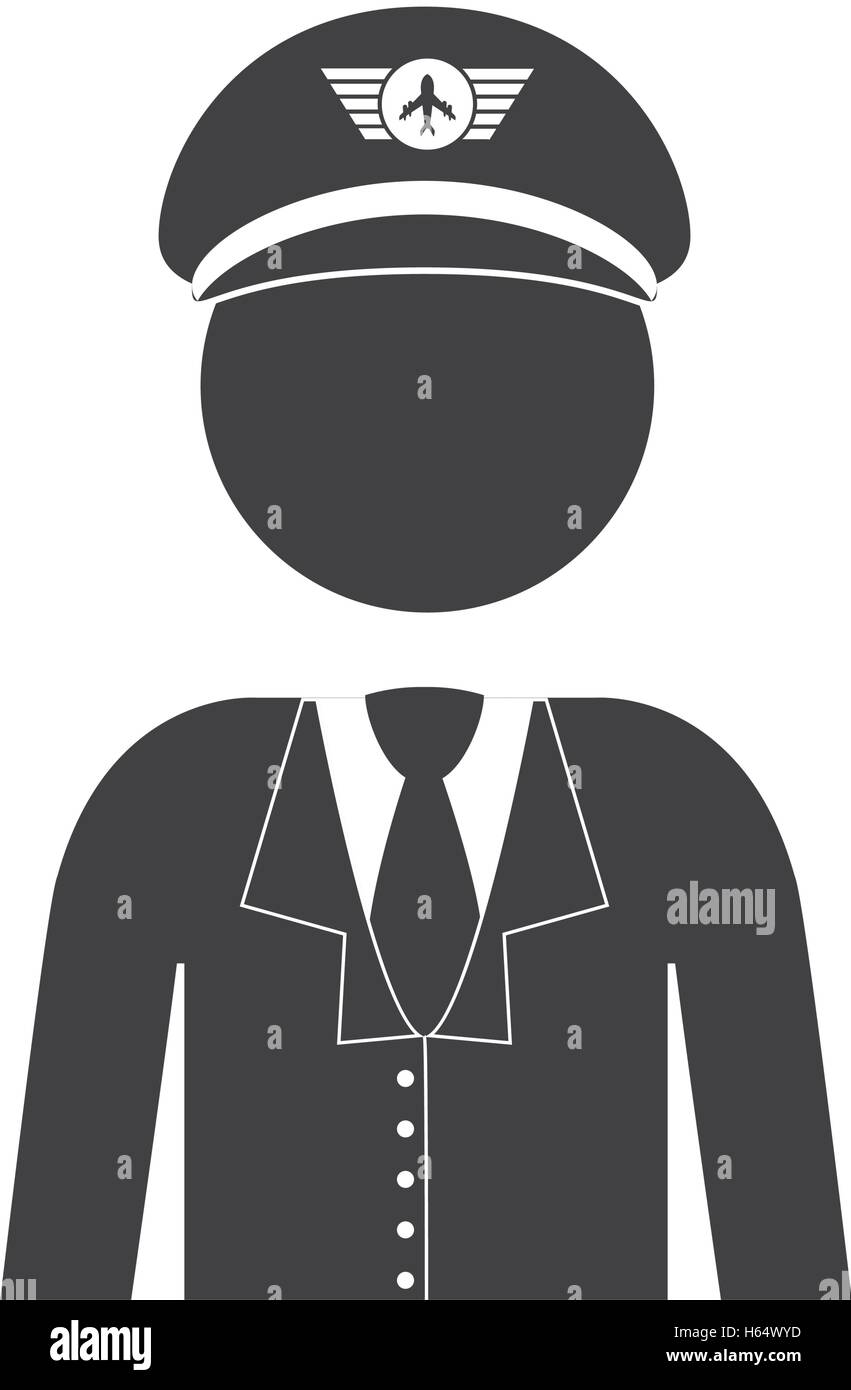 silhouette with half body captain pilot Stock Vector Image & Art - Alamy