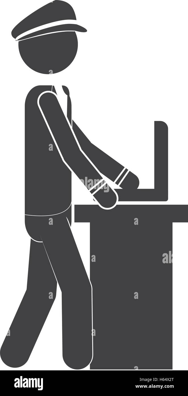 silhouette with Control officer scanner Stock Vector Image & Art - Alamy