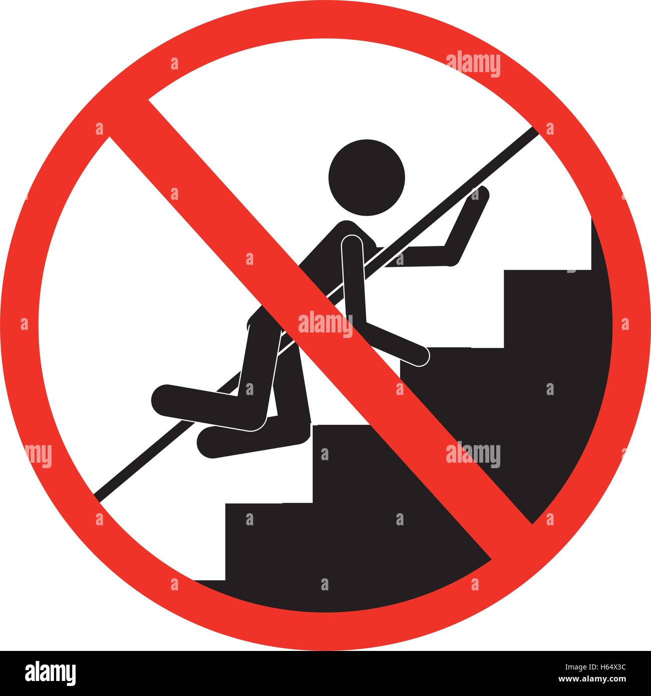 forbidden warning sign crawling on stairs Stock Vector Image & Art - Alamy