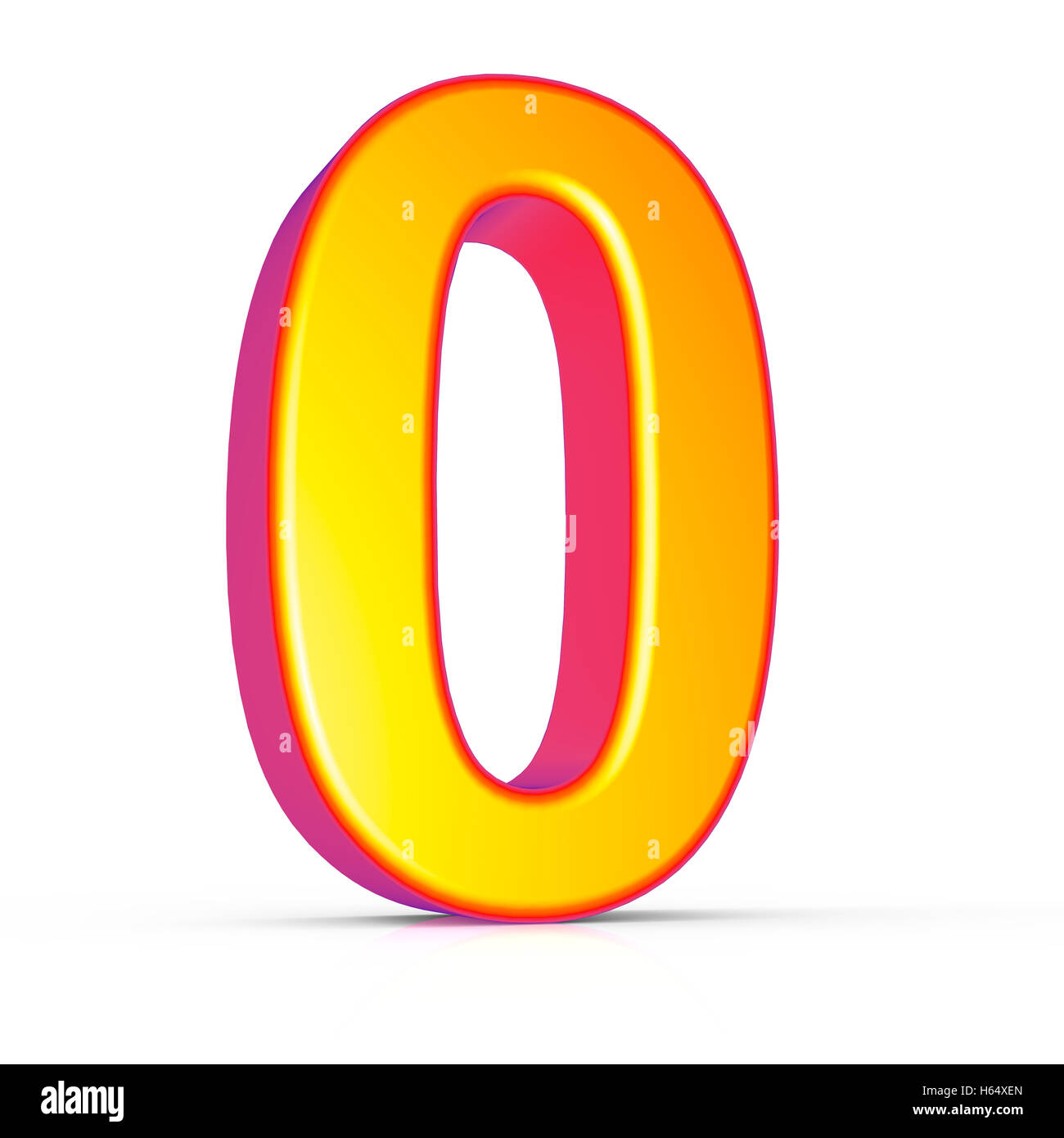 3d rendering golden number 0 isolated on white background, 3d ...